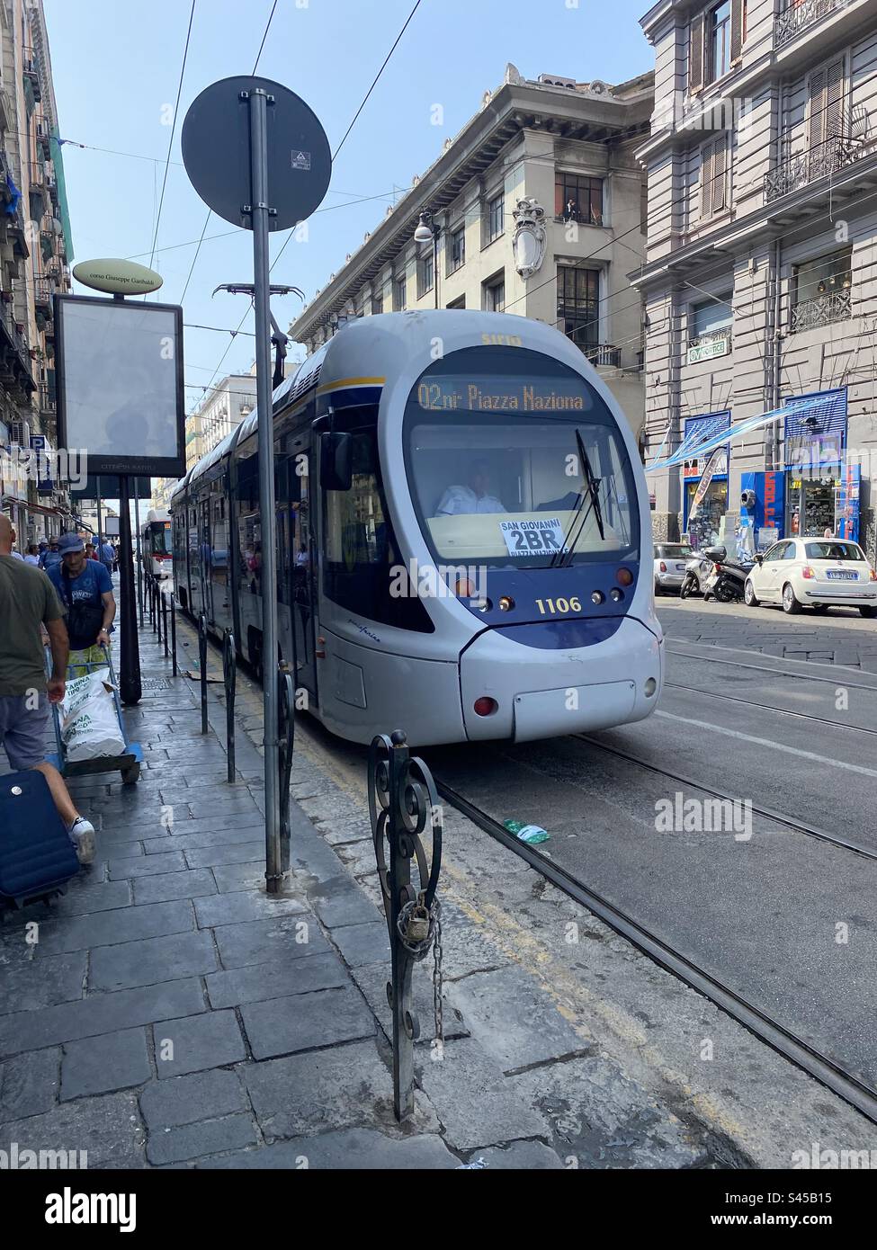 Naples tram on Corsica Giuseppi Garibaldi Stock Photo - Alamy