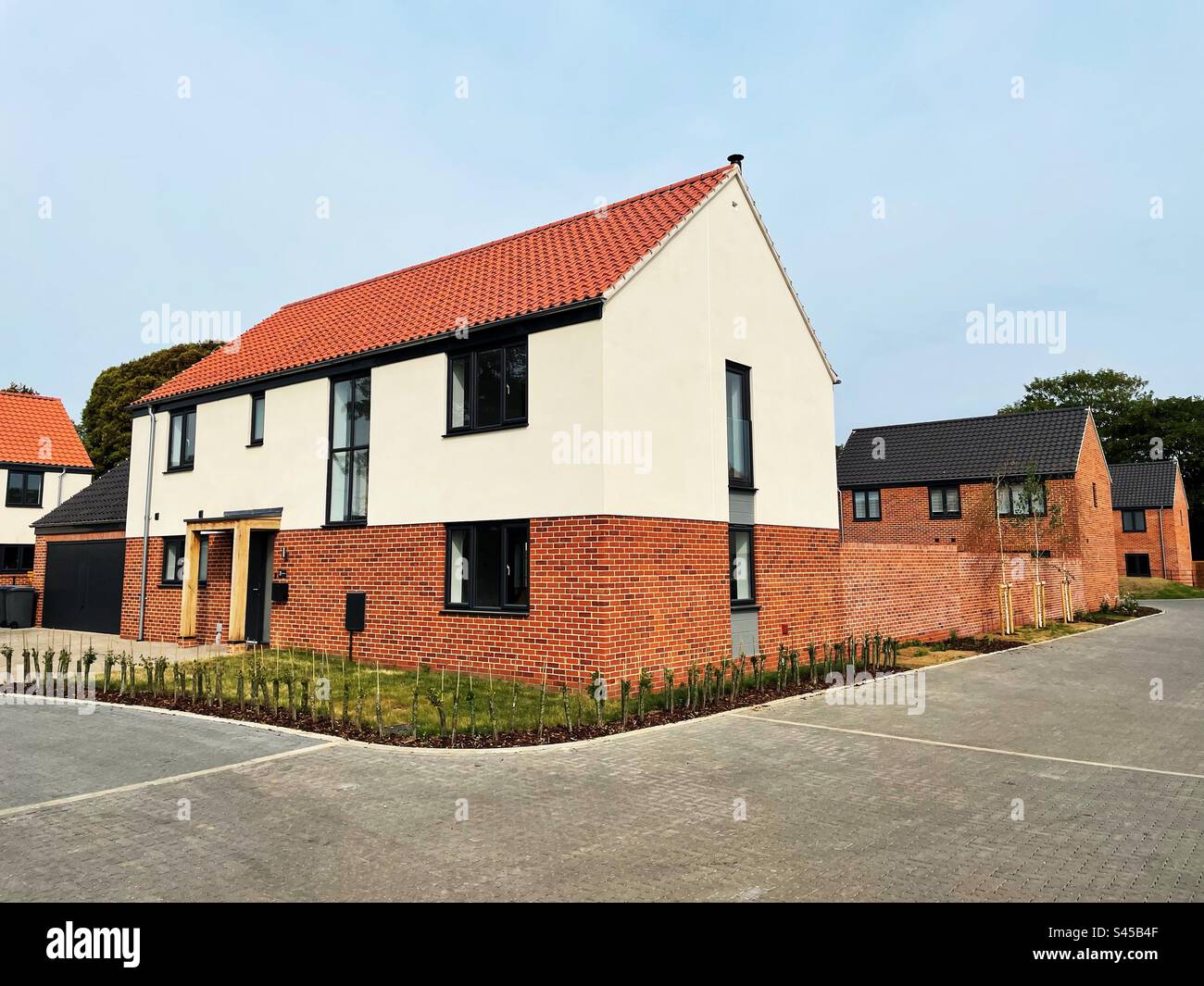Martello Close a newly built (2023) housing development Bawdsey Suffolk ...