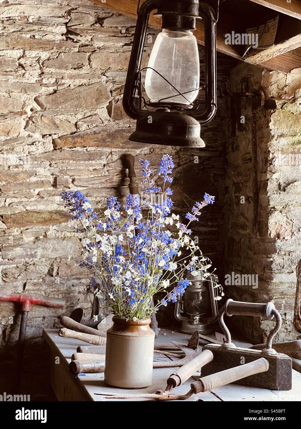 Beautiful atmospheric quiet tool shed at the lost gardens of Heligan ...