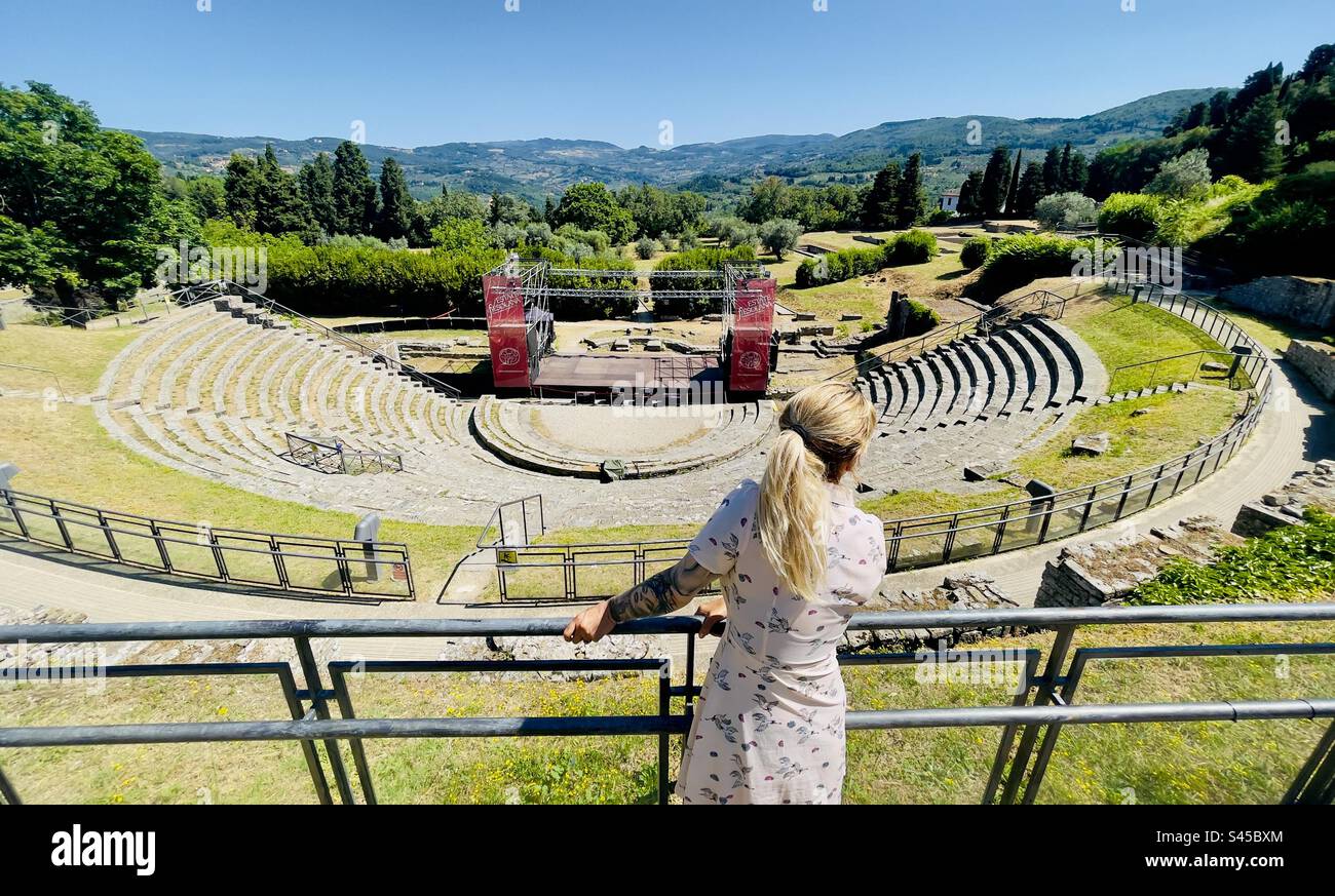 The Roman amphitheatre in Fiesole, Florence, Italy Stock Photo - Alamy