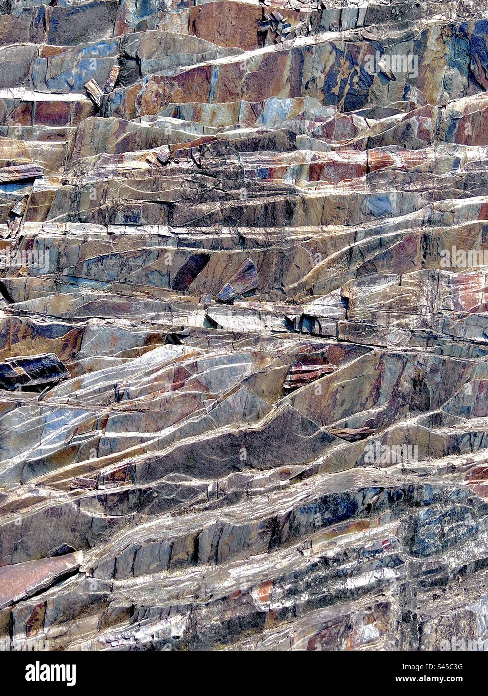 Incredible geology: colourful sedimentary layered rocks in Cornwall ...