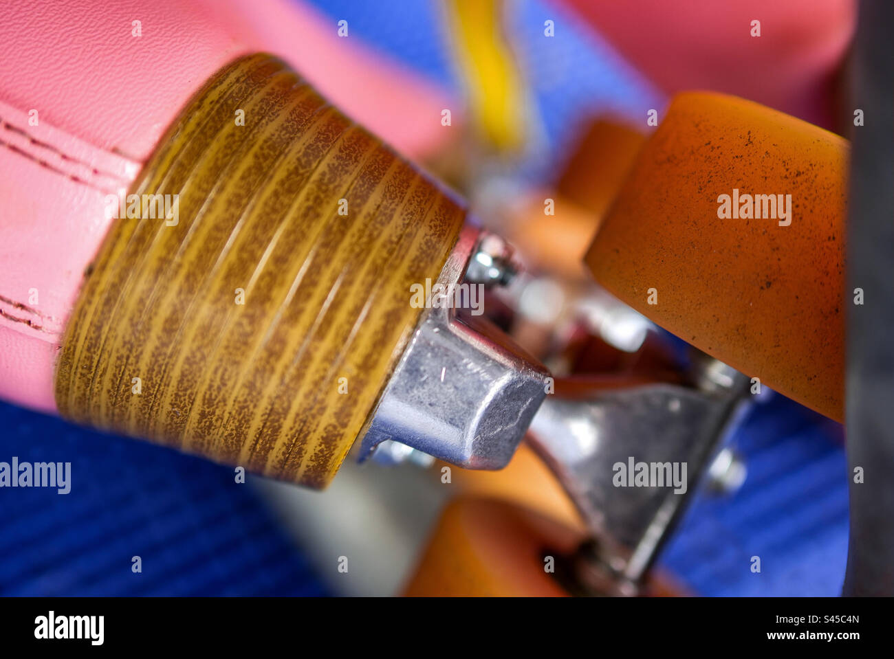Back of pink roller skates Stock Photo - Alamy