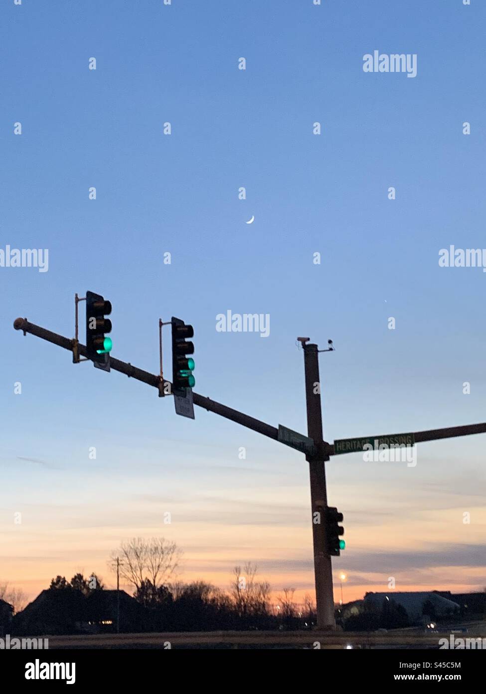 An a aesthetic photo of an intersection and sunset Stock Photo - Alamy