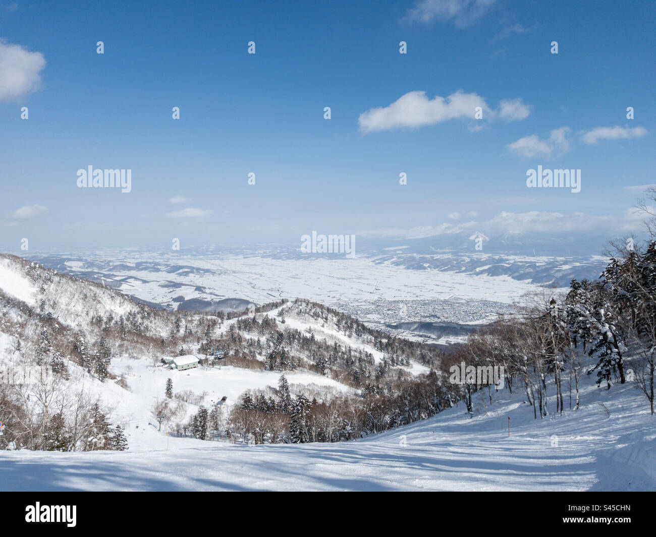 Snowy winter landscape in Furano, Hokkaido Stock Photo - Alamy