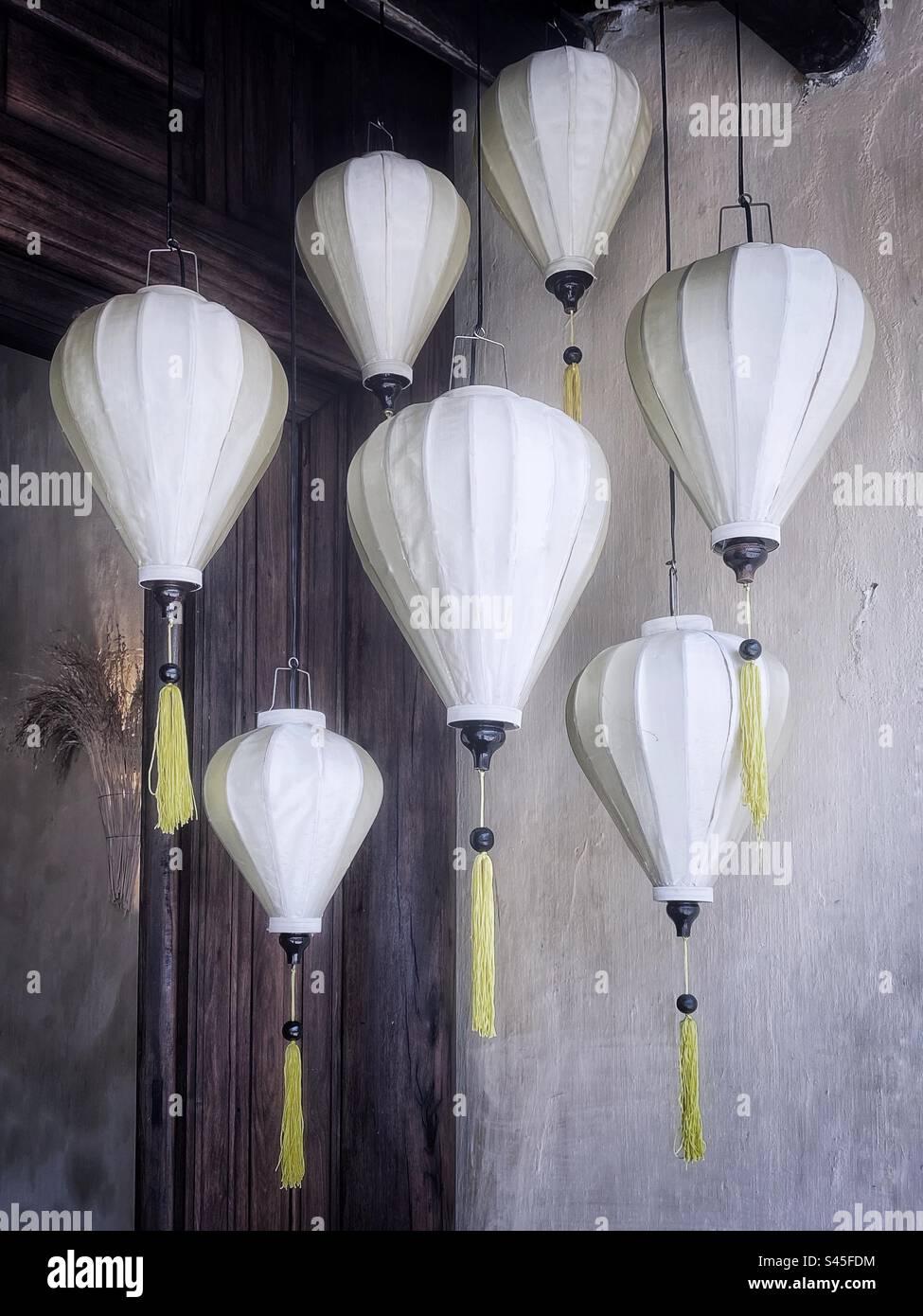 White silk lanterns Stock Photo - Alamy