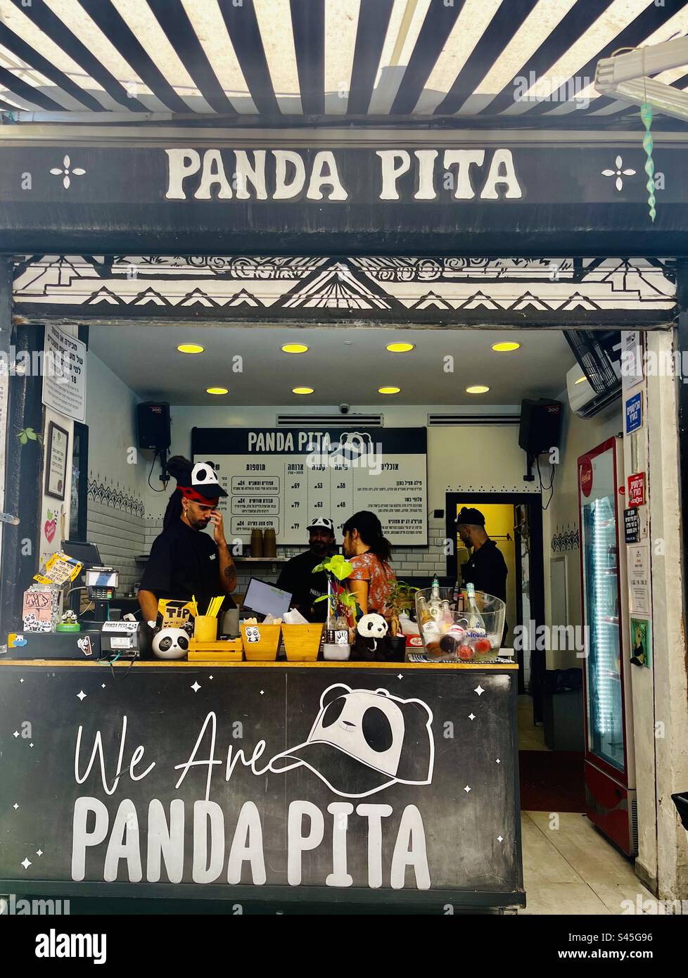 Panda Pita at the Carmel market in Tel-Aviv, Israel Stock Photo - Alamy