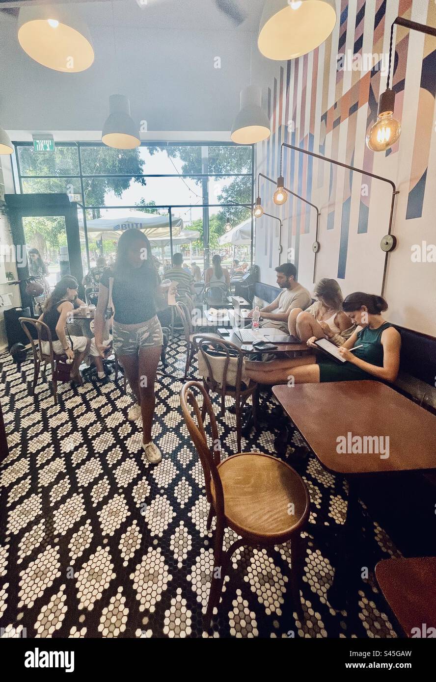 The popular Buti & Co. coffee shop at Dizengoff square in Tel-Aviv ...