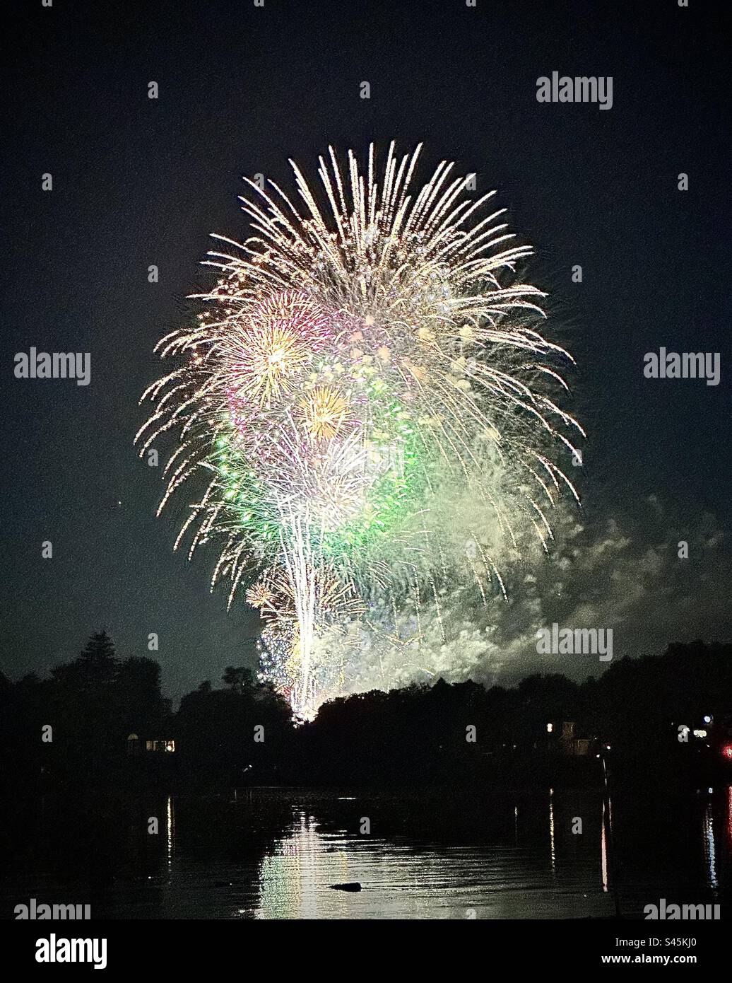 Fireworks over the water Stock Photo - Alamy