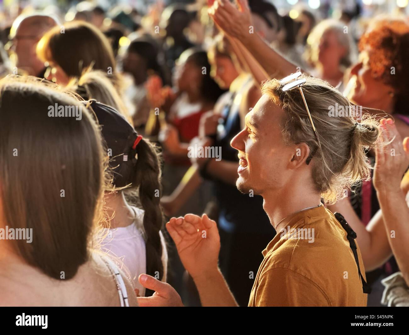 Music festival fans Stock Photo - Alamy