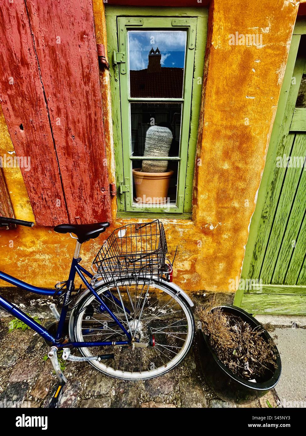 The colorful Nyboder neighborhood in Copenhagen, Denmark Stock Photo ...