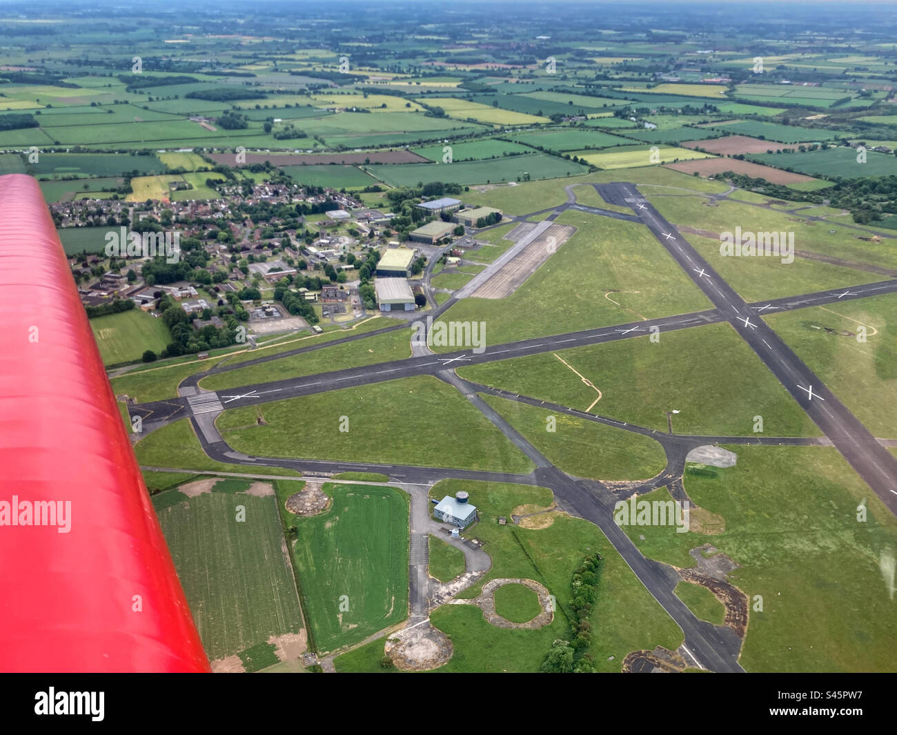 RAF Linton on Ouse from a Venture motor glider Stock Photo - Alamy