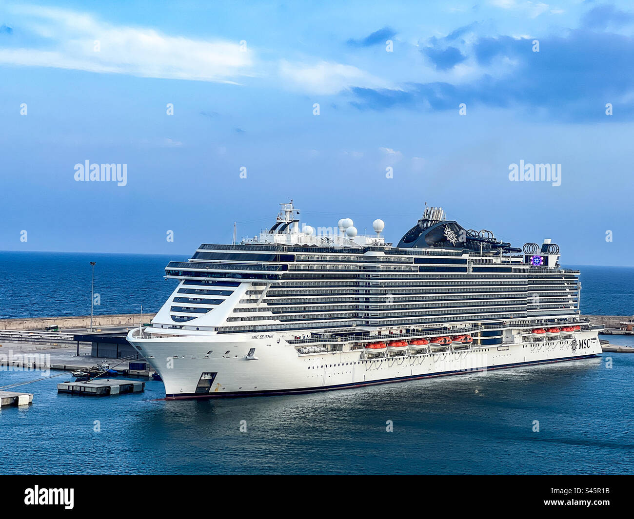 MSC Seaview cruise ship docked at Palma Mallorca in the Balearic ...