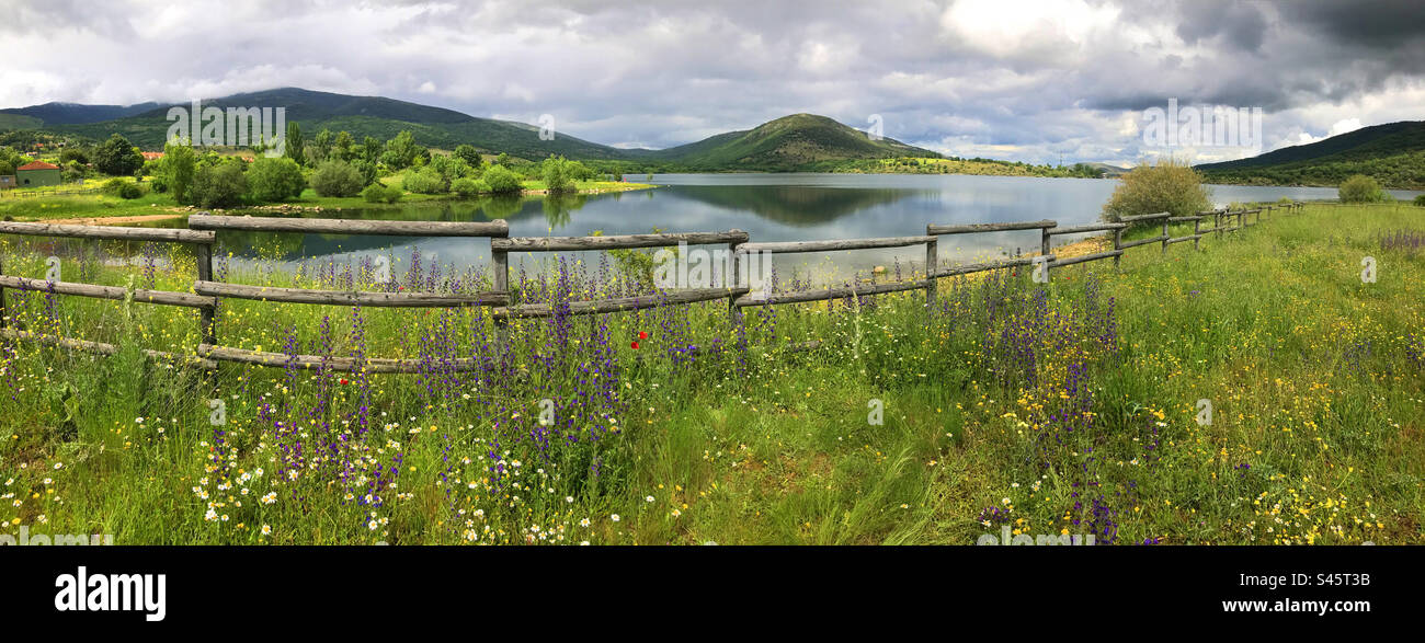 Pinilla reservoir. Sierra de Guadarrama National Park, Madrid province ...