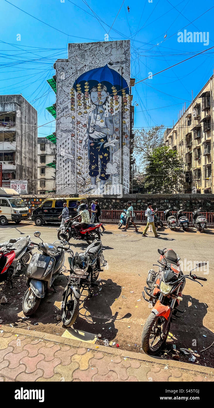 Wall graffiti in Dharavi, Mumbai Stock Photo - Alamy