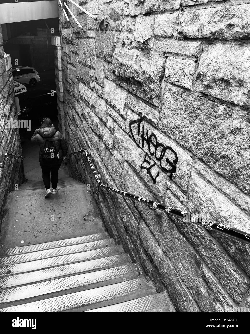 Graffiti on stairs hi-res stock photography and images - Alamy