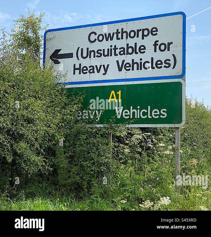 The north a1 sign hi-res stock photography and images - Alamy