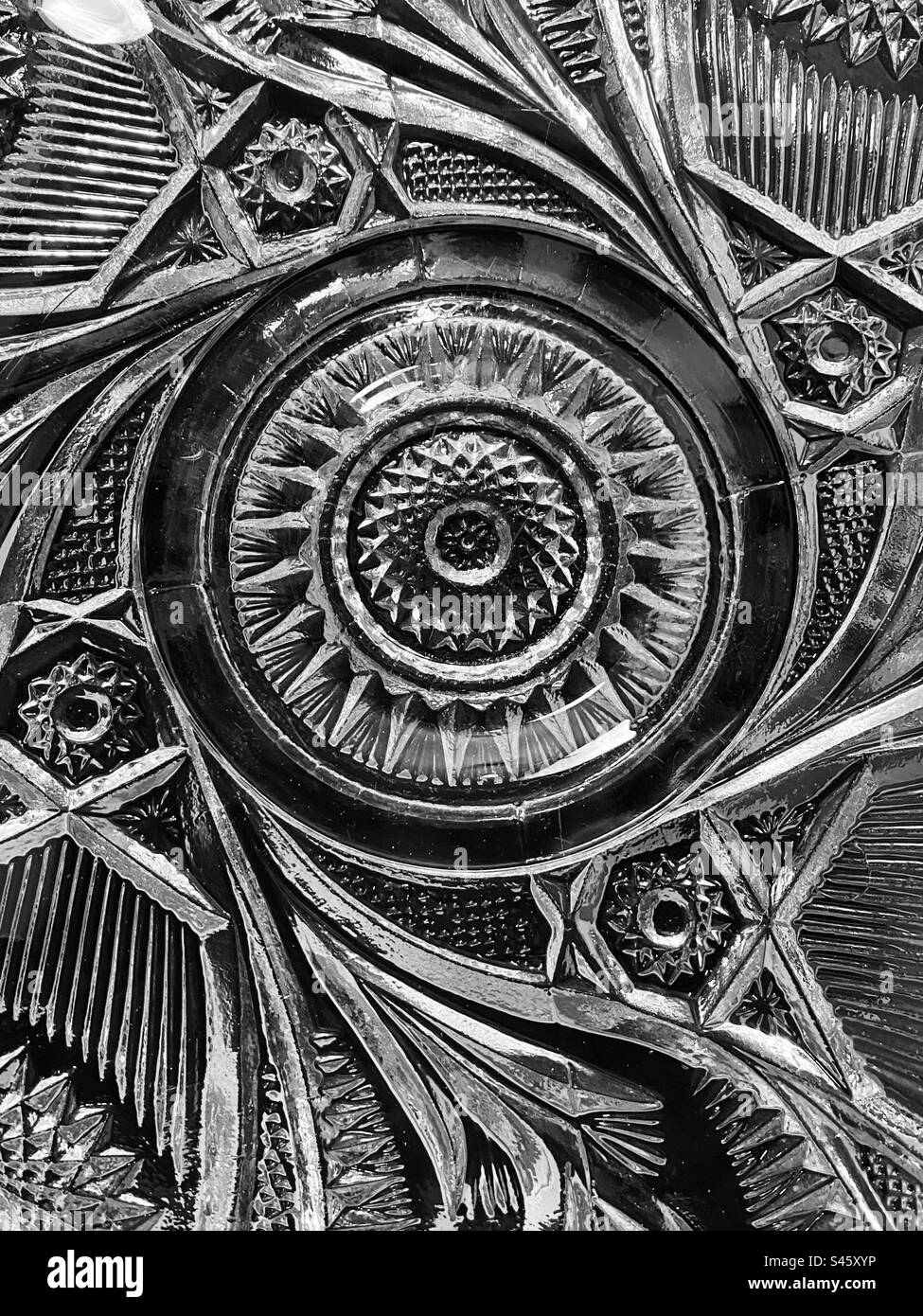 Patterns in vintage glass Stock Photo - Alamy