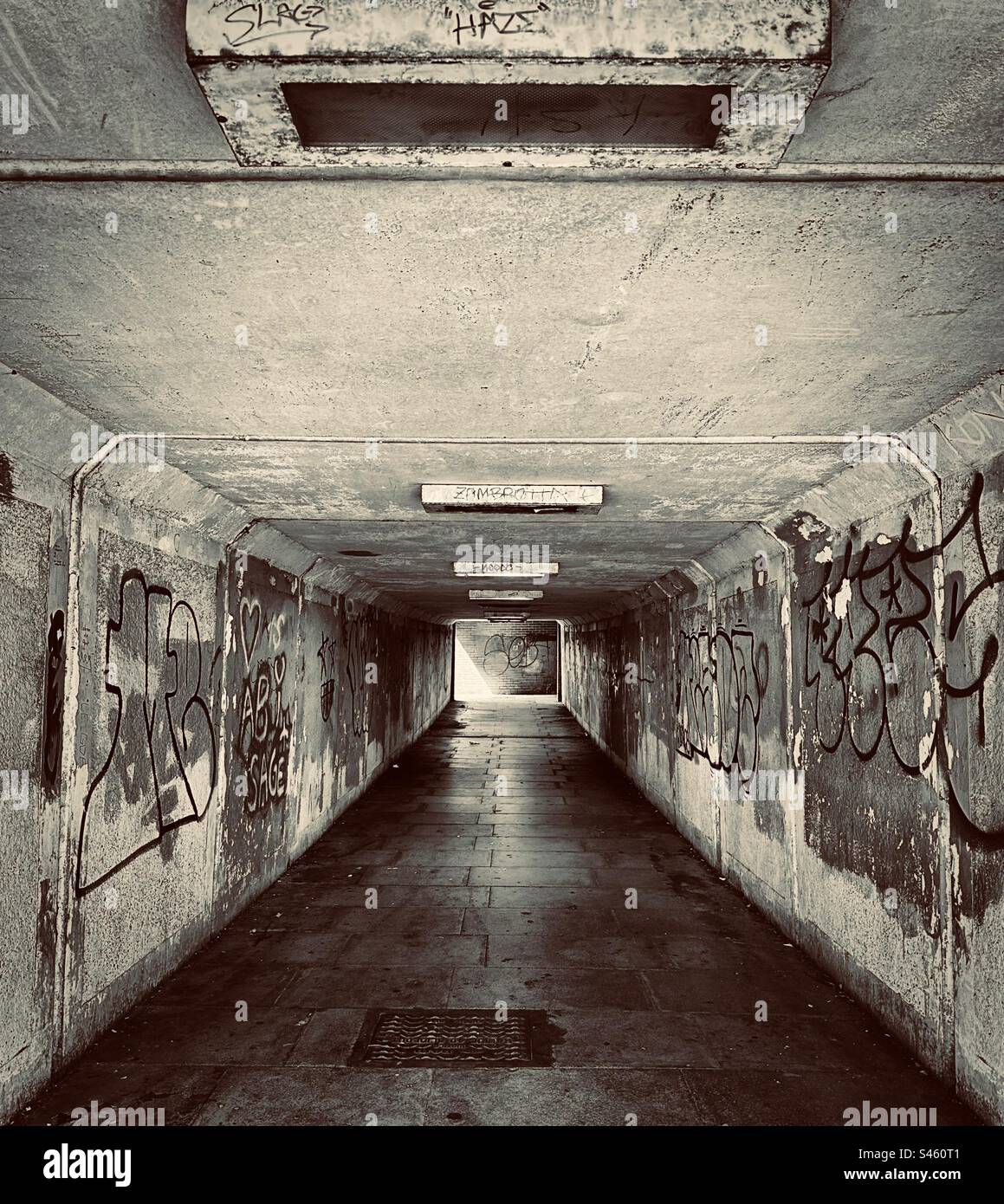 An underground subway looks uninviting - dark, damp and run down ...