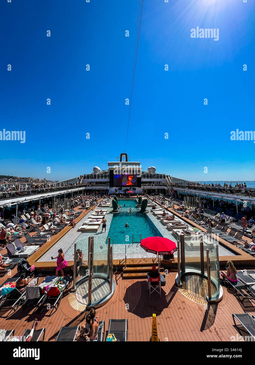 On board pool deck of MSC Virtuosa cruise ship Stock Photo - Alamy