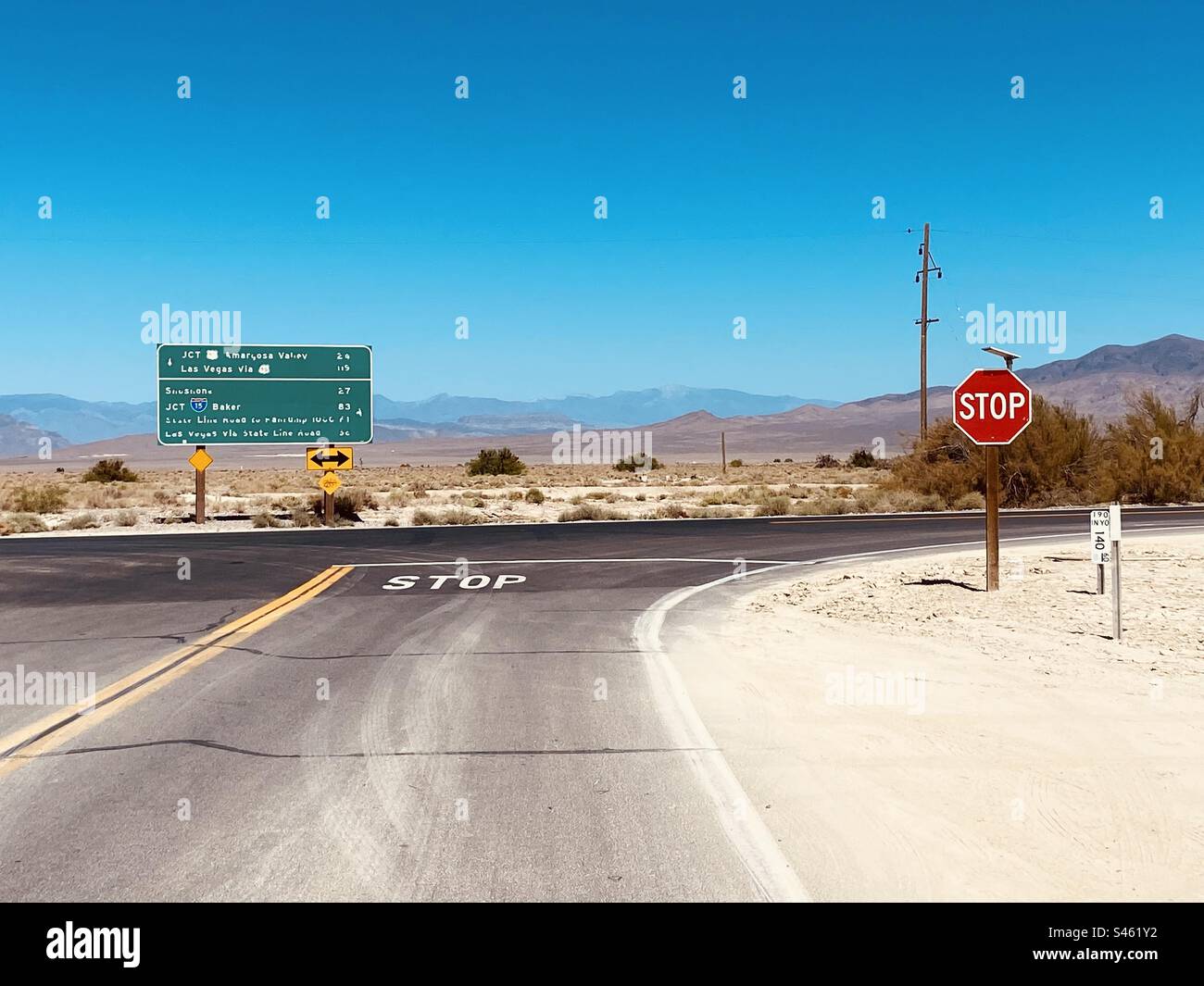 Road signs in Death Valley, USA Stock Photo - Alamy