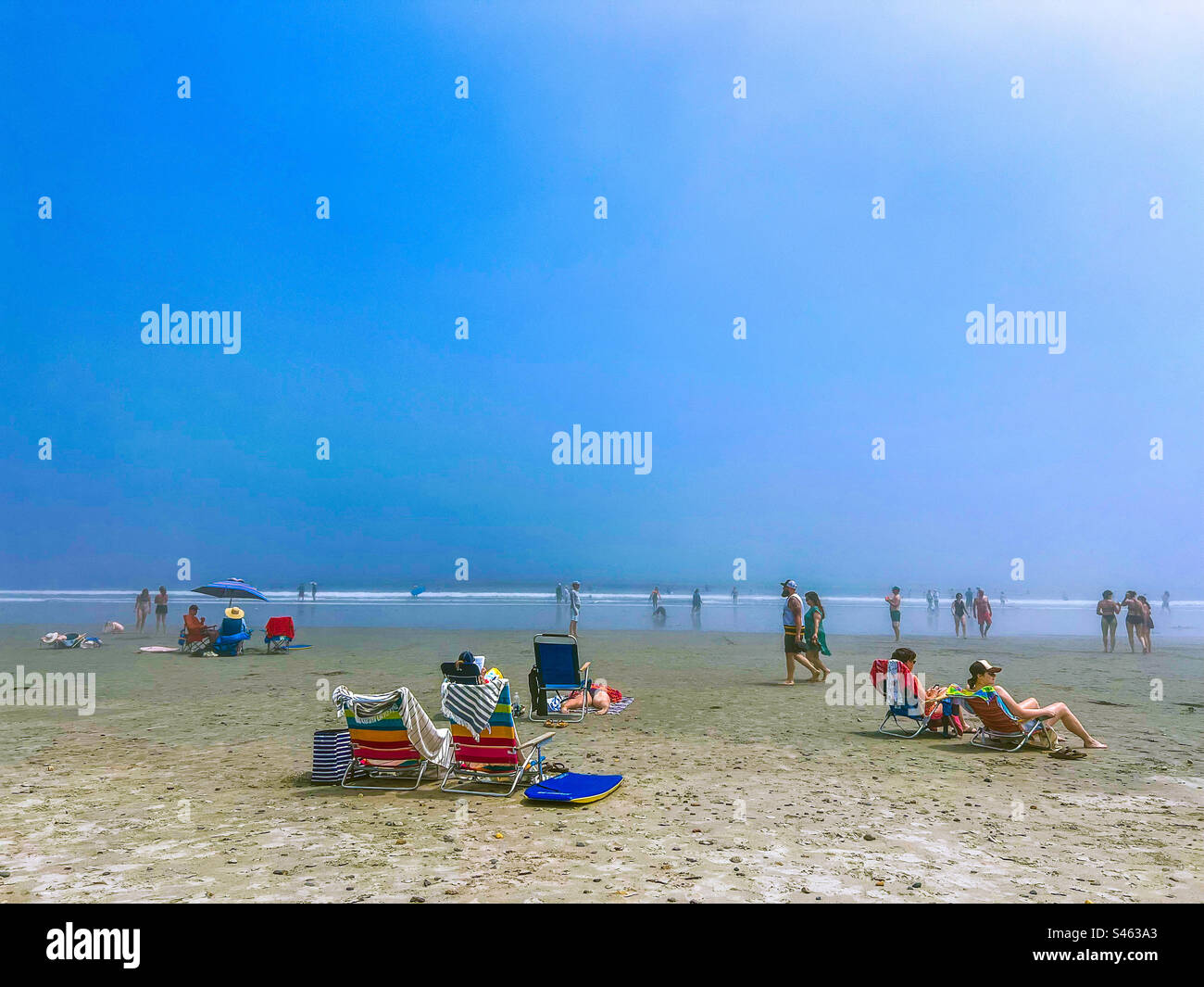 Beachgoers at Jenness State Beach in Rye, New Hampshire on July 8, 2023 ...