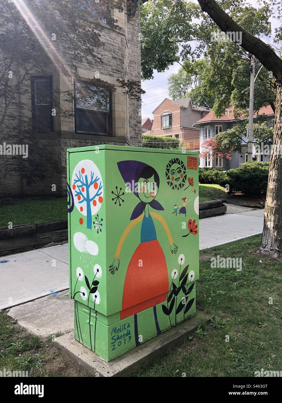 A painted utility box in a Toronto neighbourhood Stock Photo - Alamy