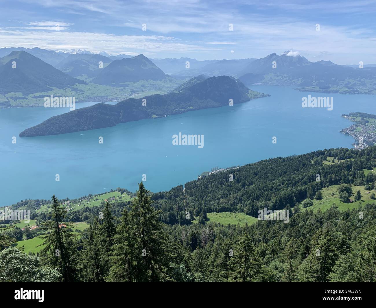 View of Burgenstock from Mount rigi Stock Photo - Alamy