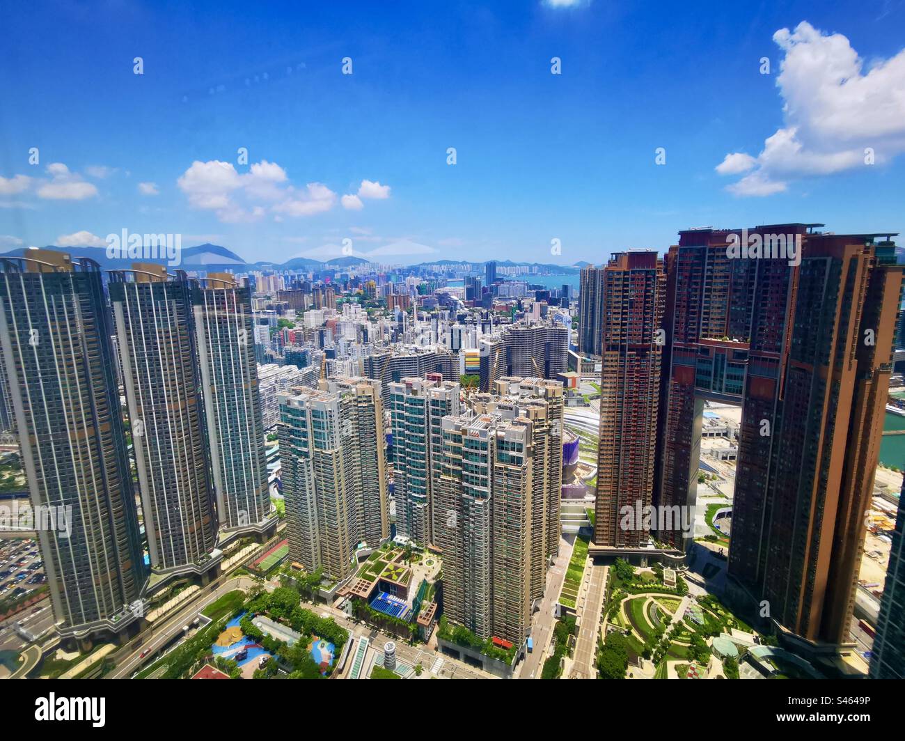 Aerial view of the podium garden above the Elements shopping mall in ...