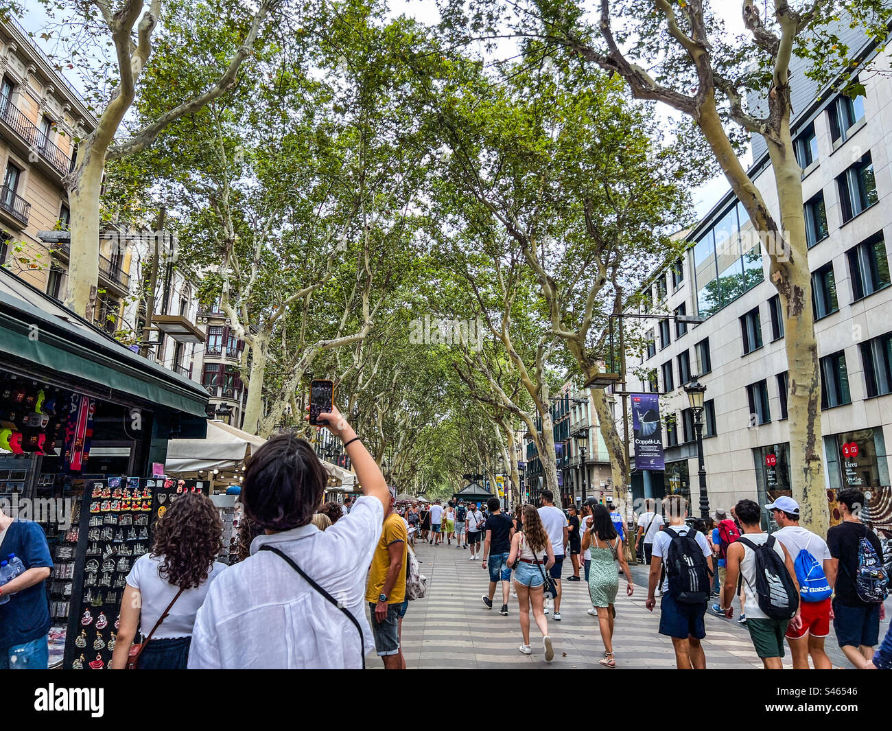La Rambla busy with tourists in Barcelona Spain Stock Photo - Alamy