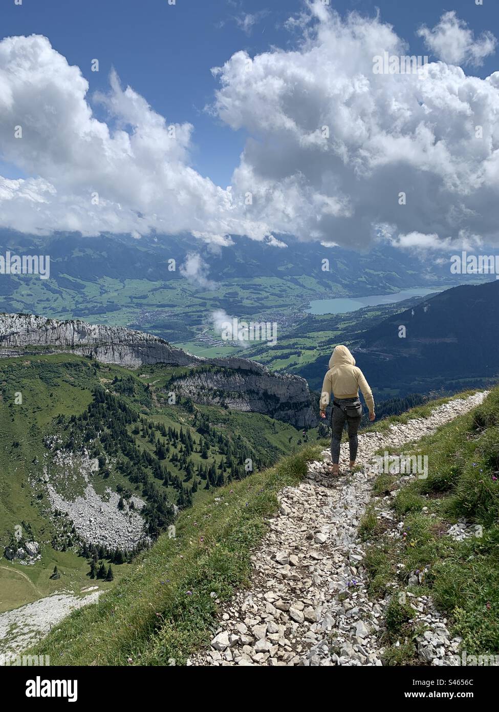 Woman walking along mountain path PILATUS Switzerland Stock Photo - Alamy Woman walking along mountain path PILATUS Switzerland Stock Photo - Alamy