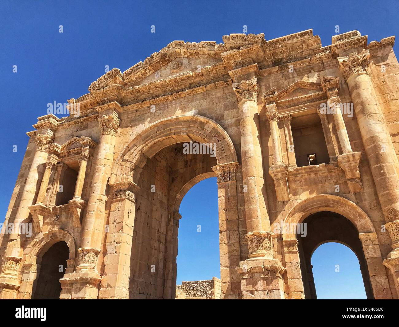 Jerash Jordan the ancient Roman arch at the South Gate in August 2023 ...