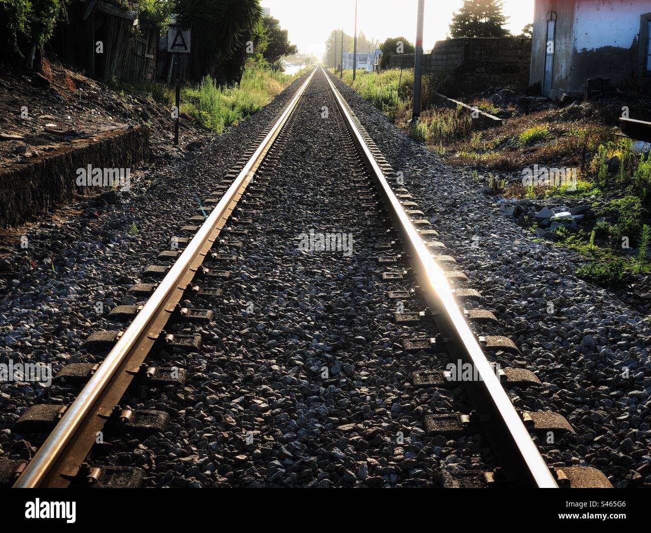 A stretch of the railroad tracks in Northern Portugal, 2023 Stock Photo ...