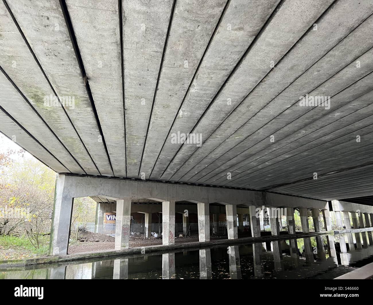 Concrete lines, Manchester canal Stock Photo - Alamy