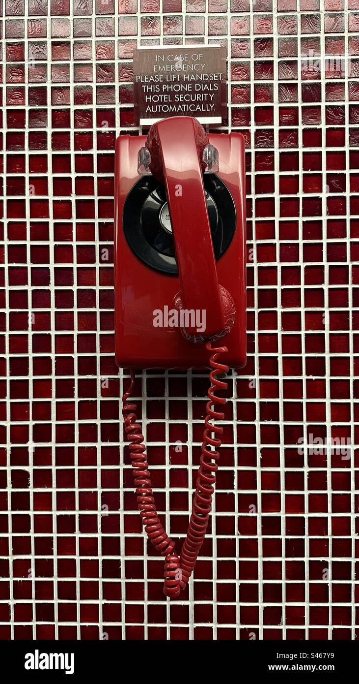 Emergency red phone Stock Photo - Alamy
