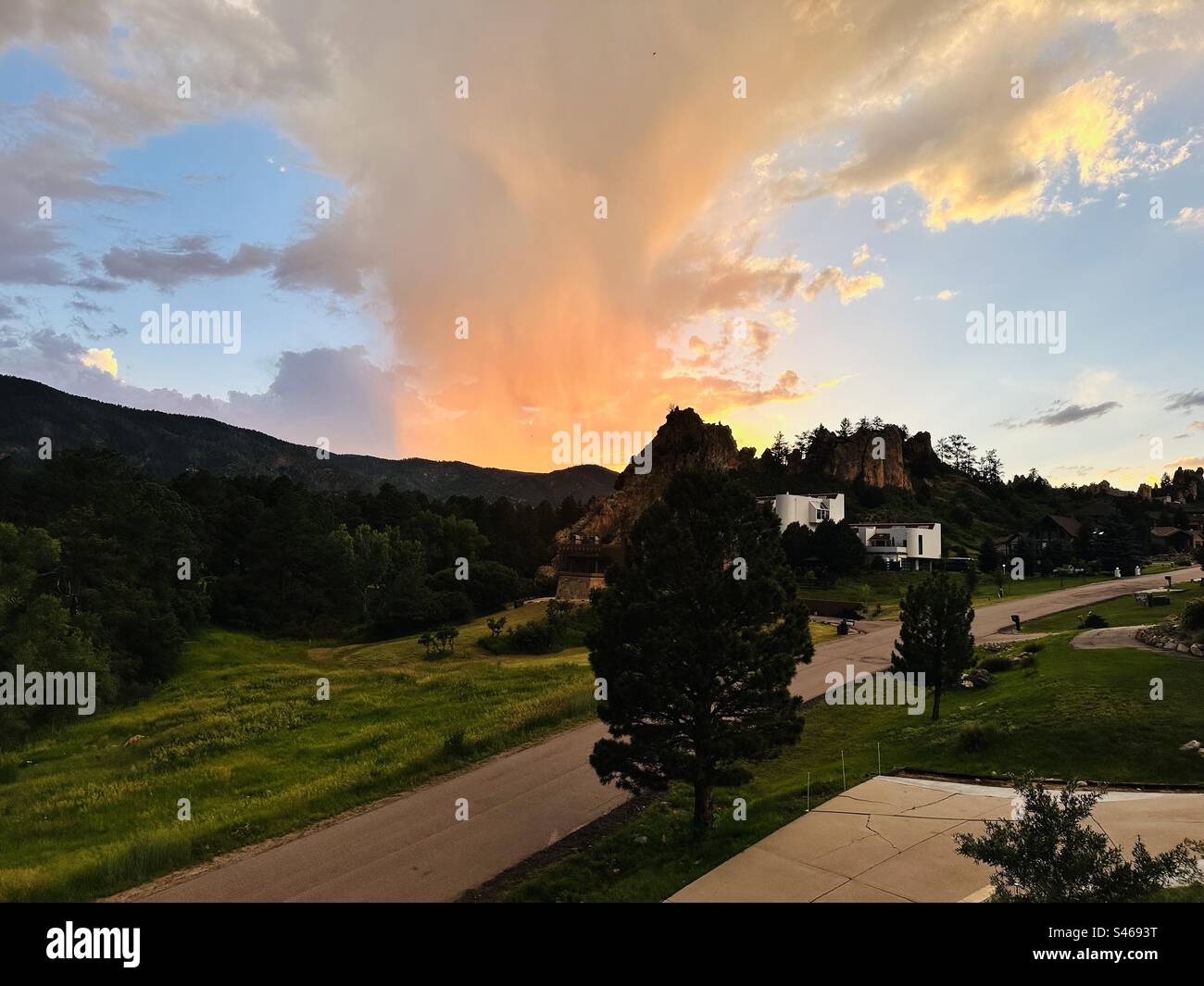 Rainstorm in sunset Colorado Stock Photo - Alamy