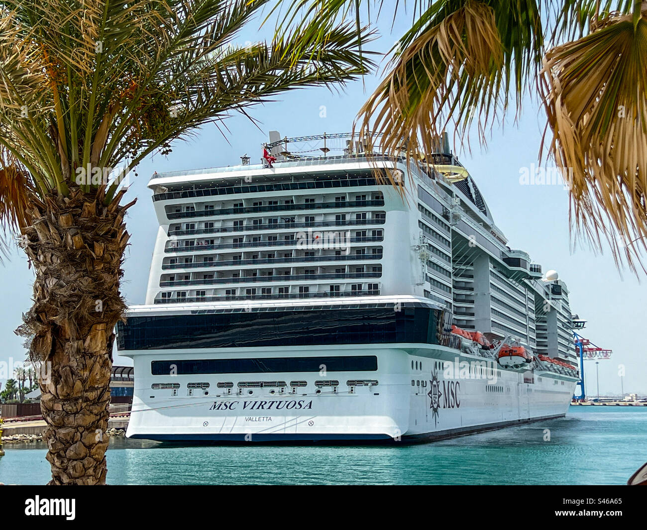MSC virtuosa cruise ship docked in Malaga Spain Stock Photo - Alamy