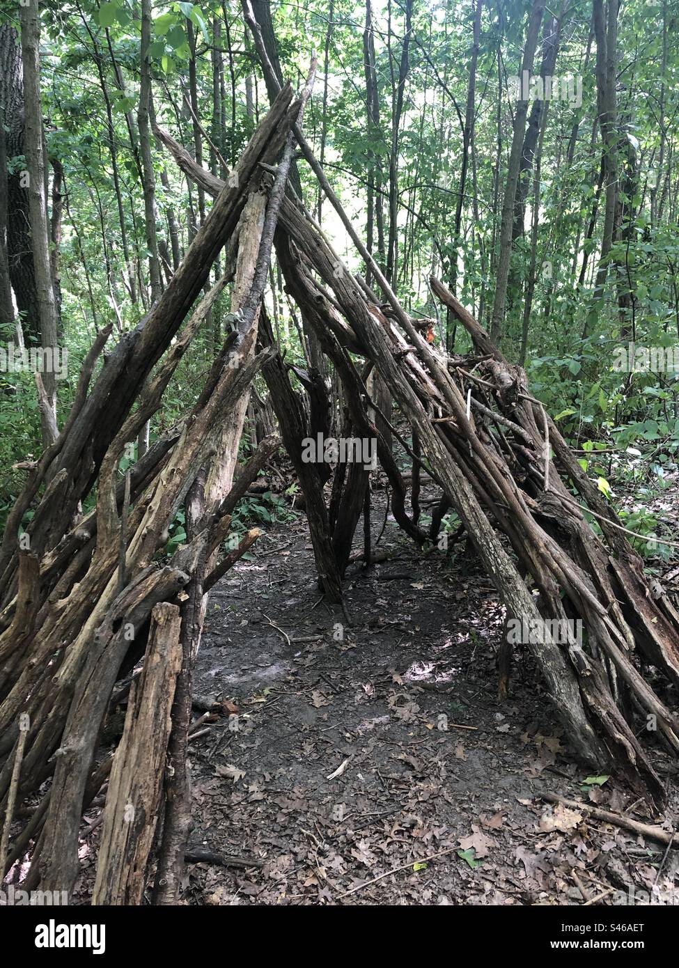 Teepee in woods hi-res stock photography and images - Alamy