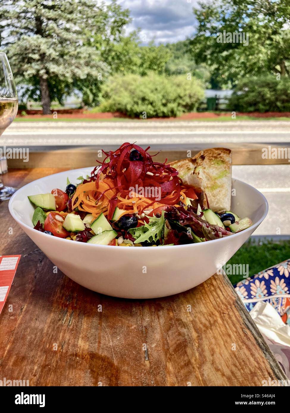 Healthy colourful salad by the river Stock Photo - Alamy
