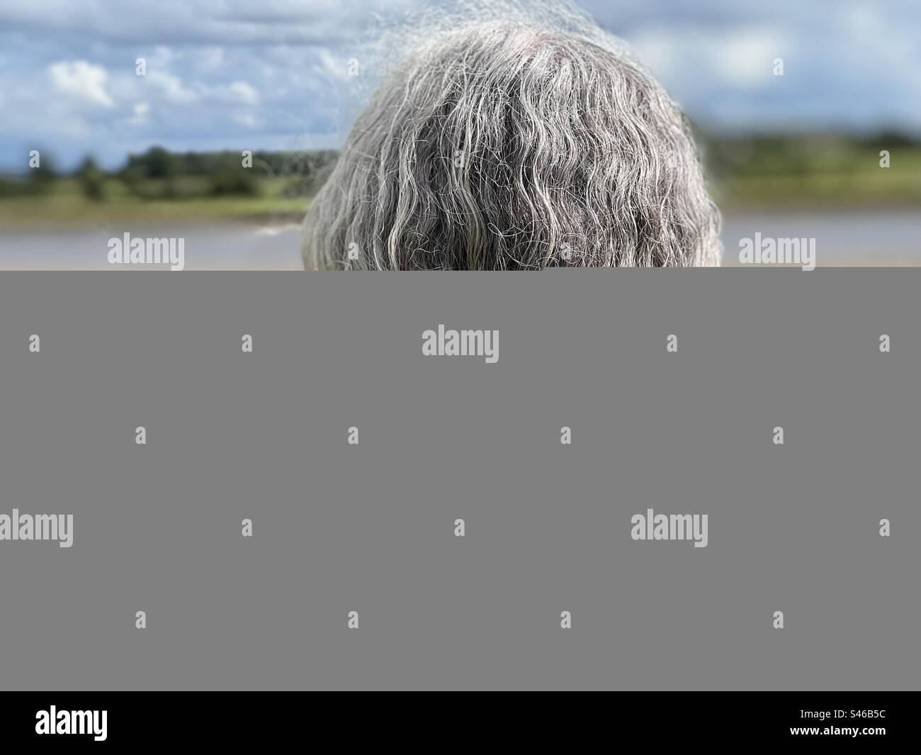 Outdoors photo selfie grey river Stock Photo - Alamy