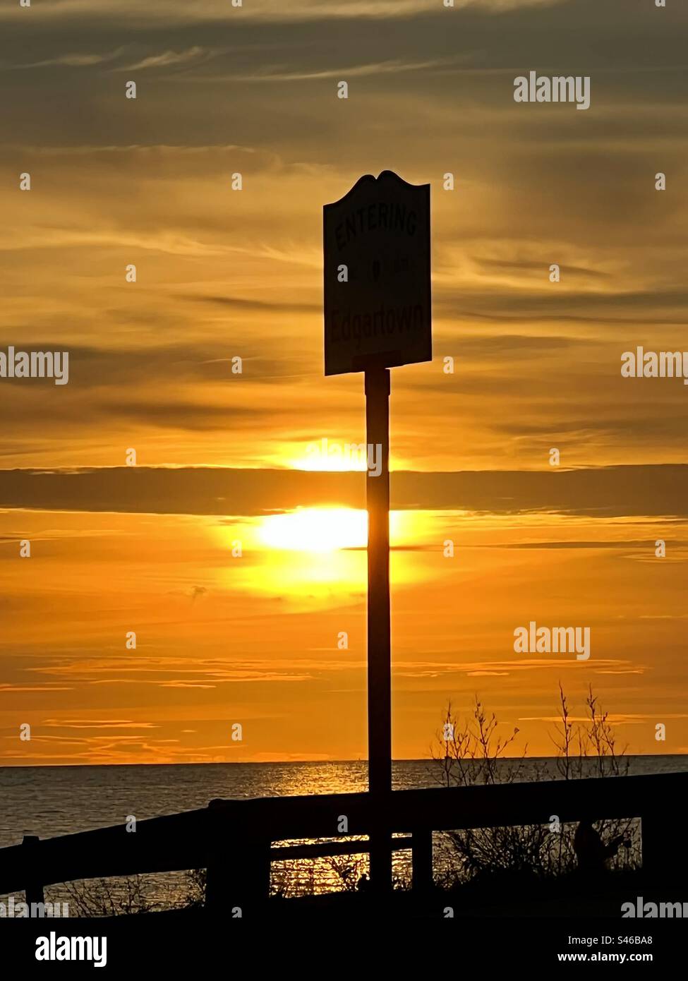 Edgartown sign at sunrise on Martha’s Vineyard Stock Photo - Alamy