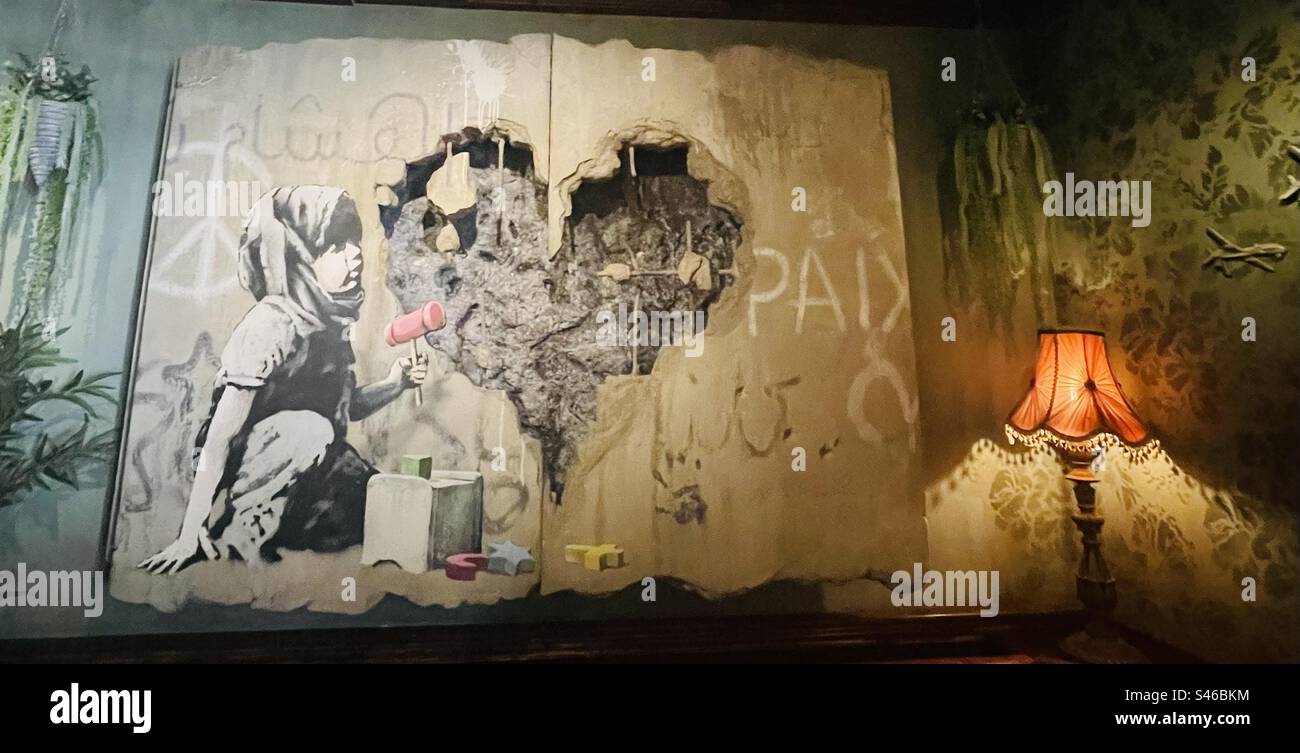 Exhibits Inside the Walled Off hotel in Bethlehem, Palestine Stock ...