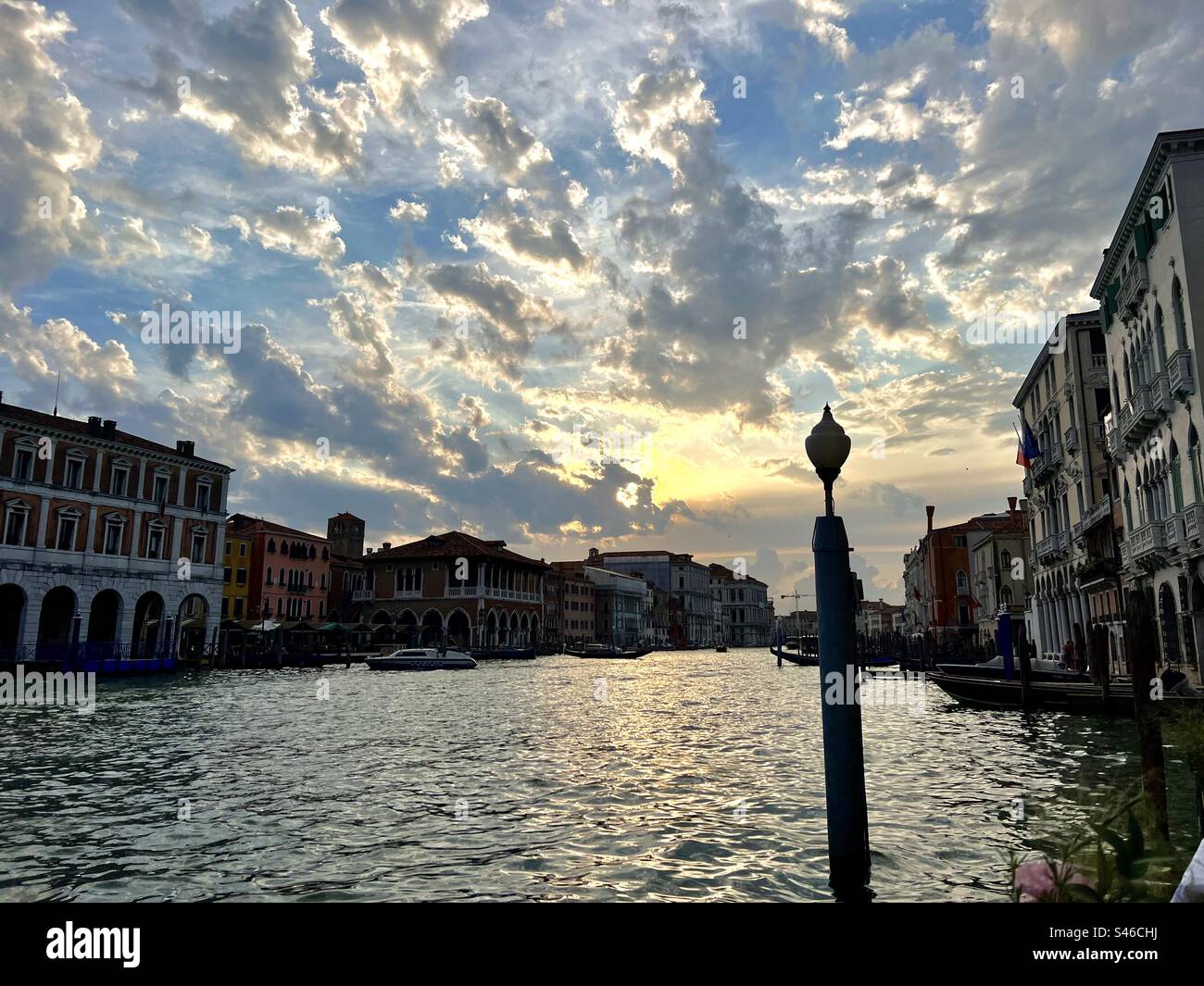 Sun setting over the Grand Canal, viewed from Venice M’Art Stock Photo ...