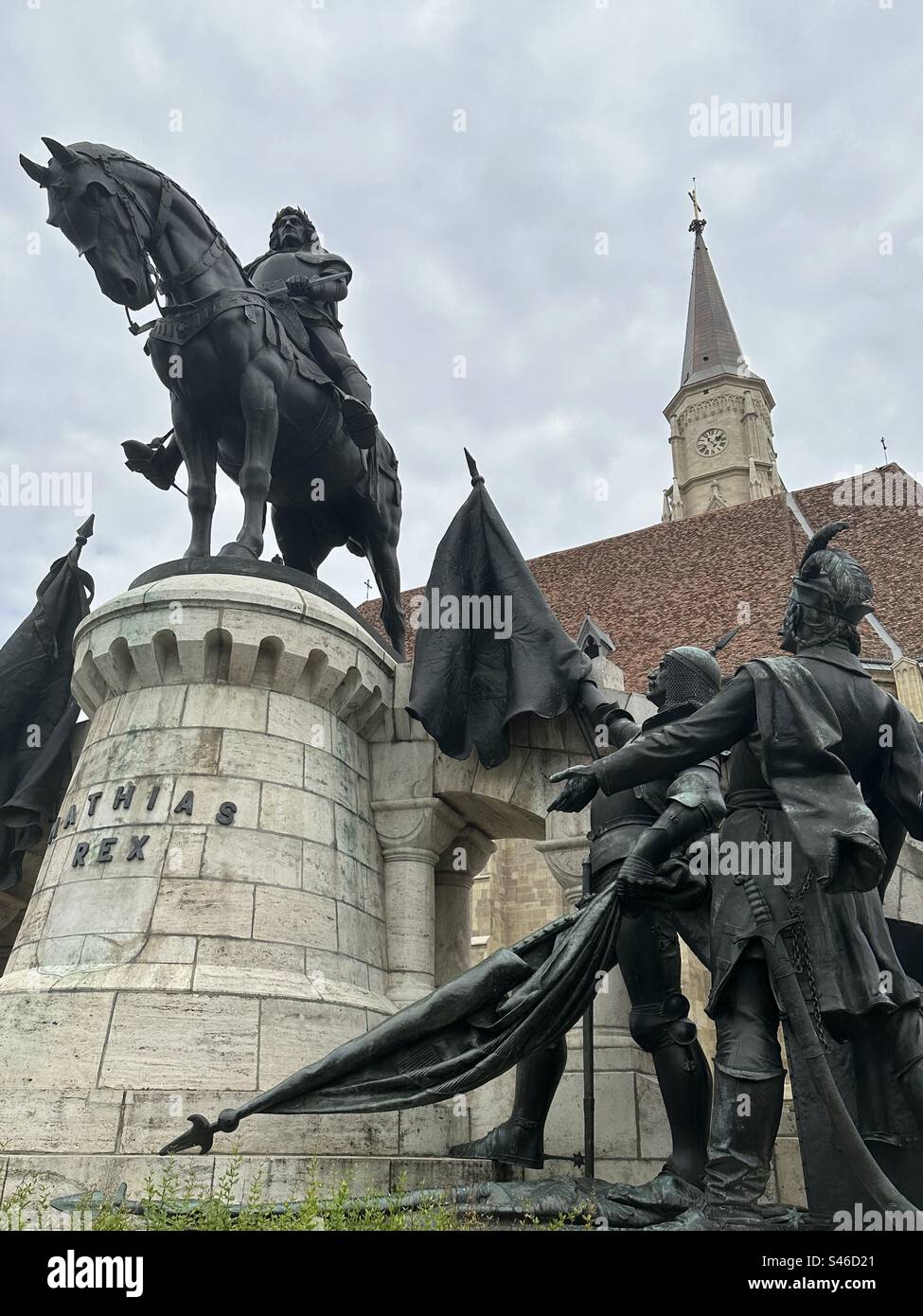 The Matthias Corvinus Monument, detail view, Cluj Napoca, Romania Stock ...