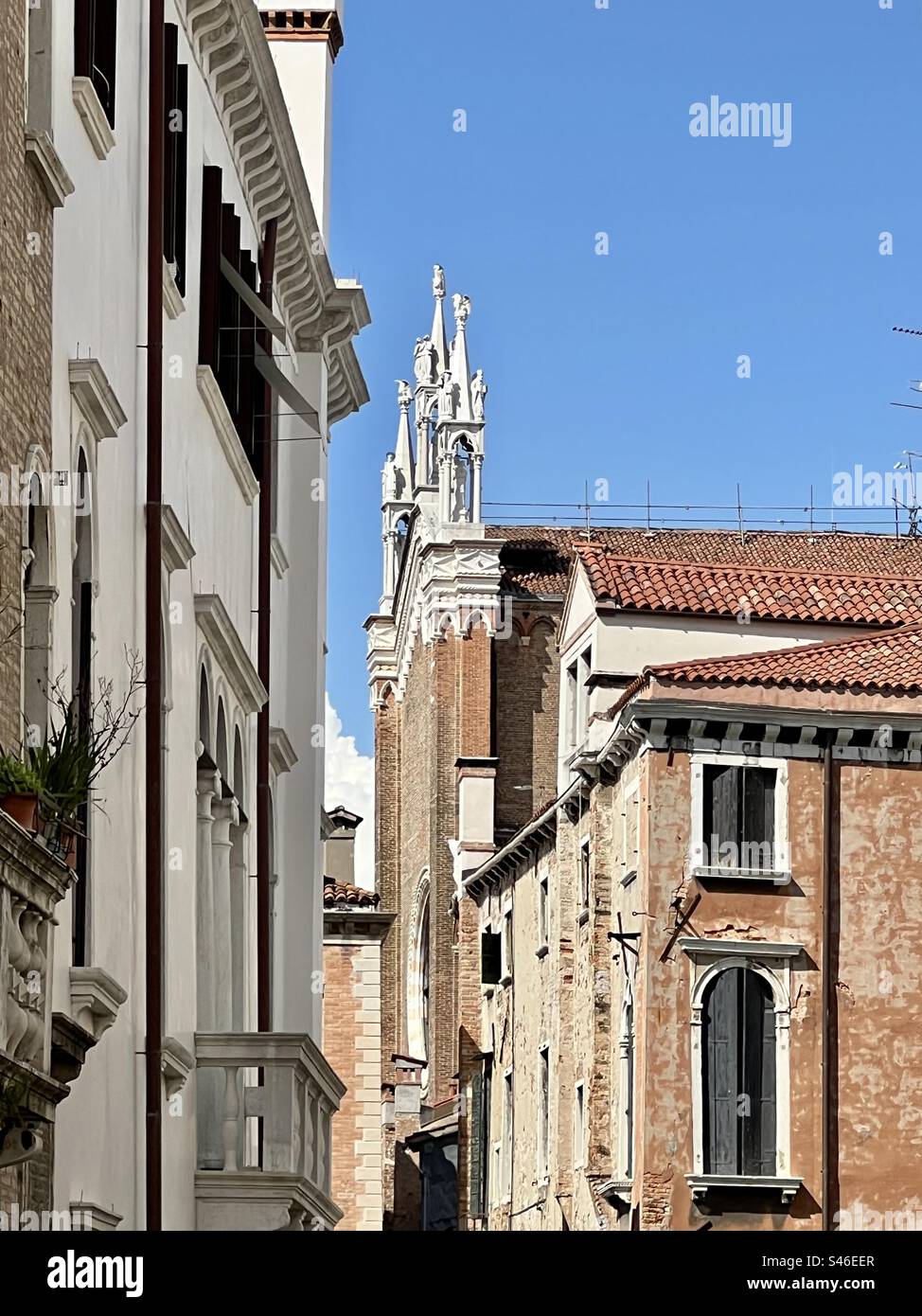 A side glimpse of Basilica dei Santi Giovanni e Pail seen through the ...