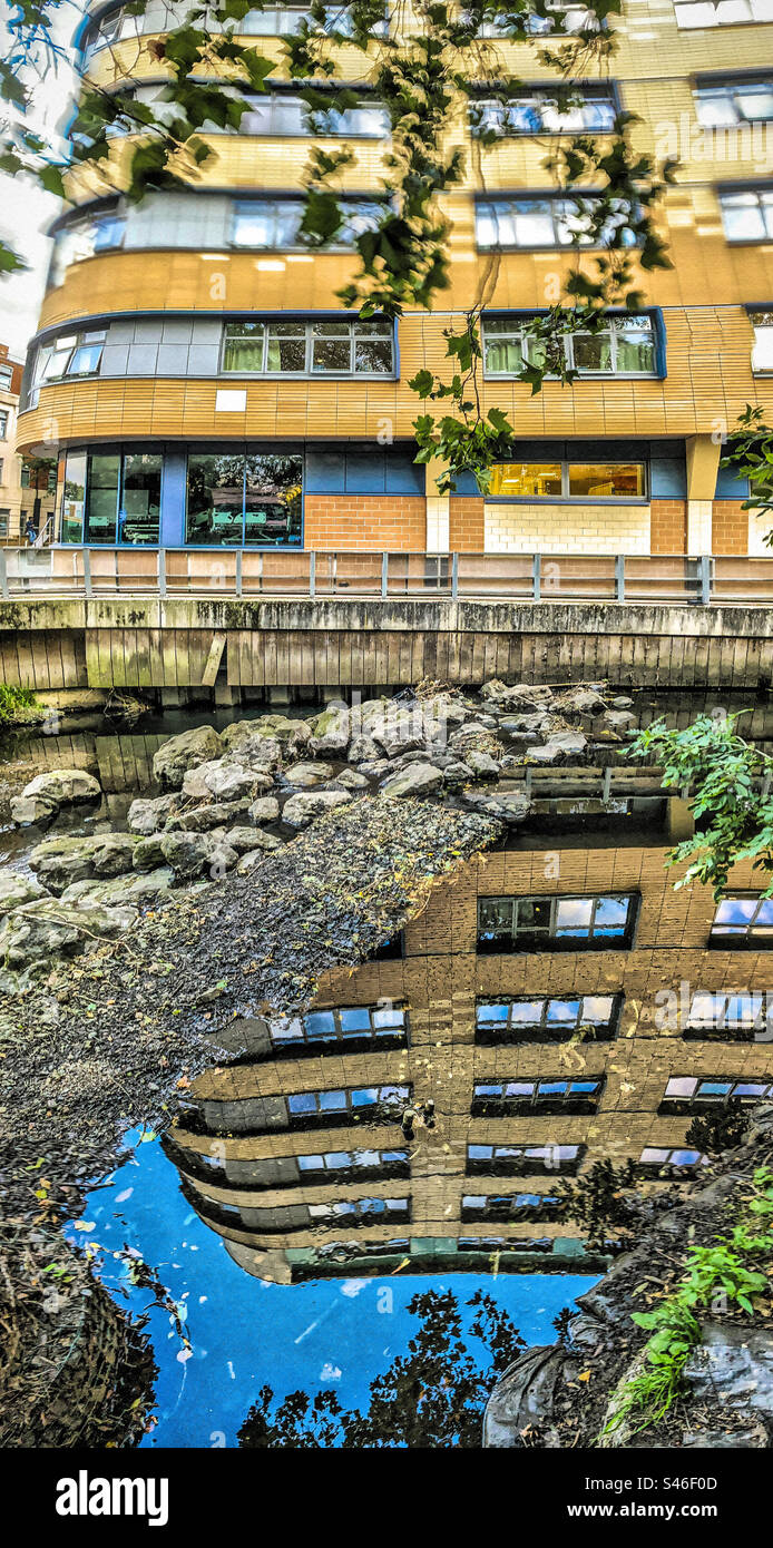 Reflections of the Riverside Wing of Lewisham Hospital , in the River ...