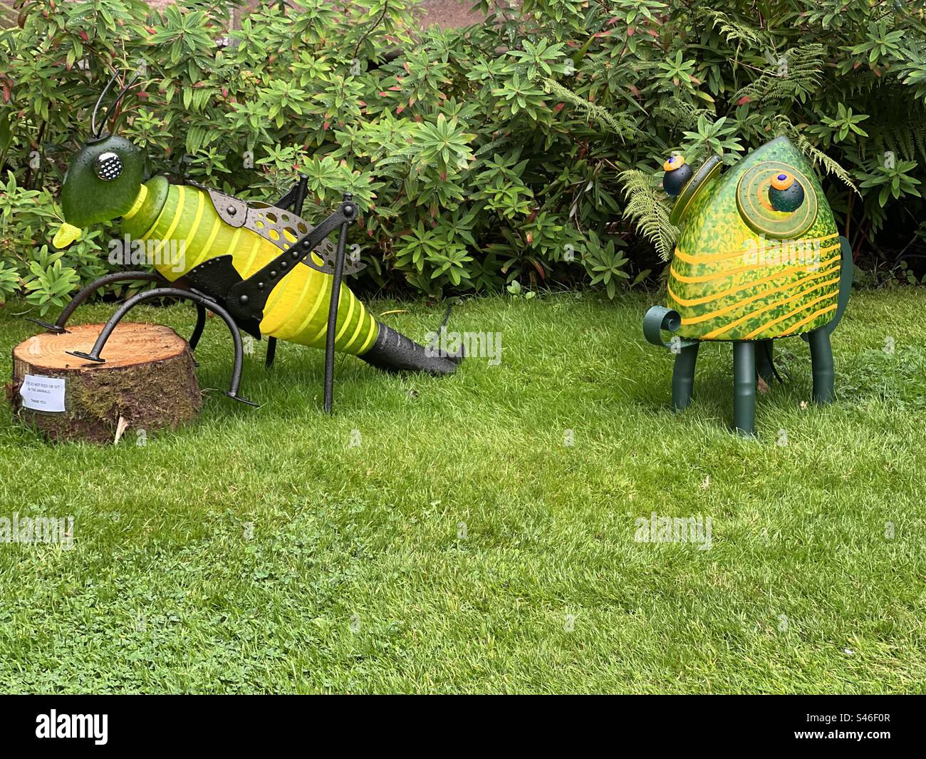 Glass grasshoppers by pyramid glassware Chester cathedral Stock Photo ...