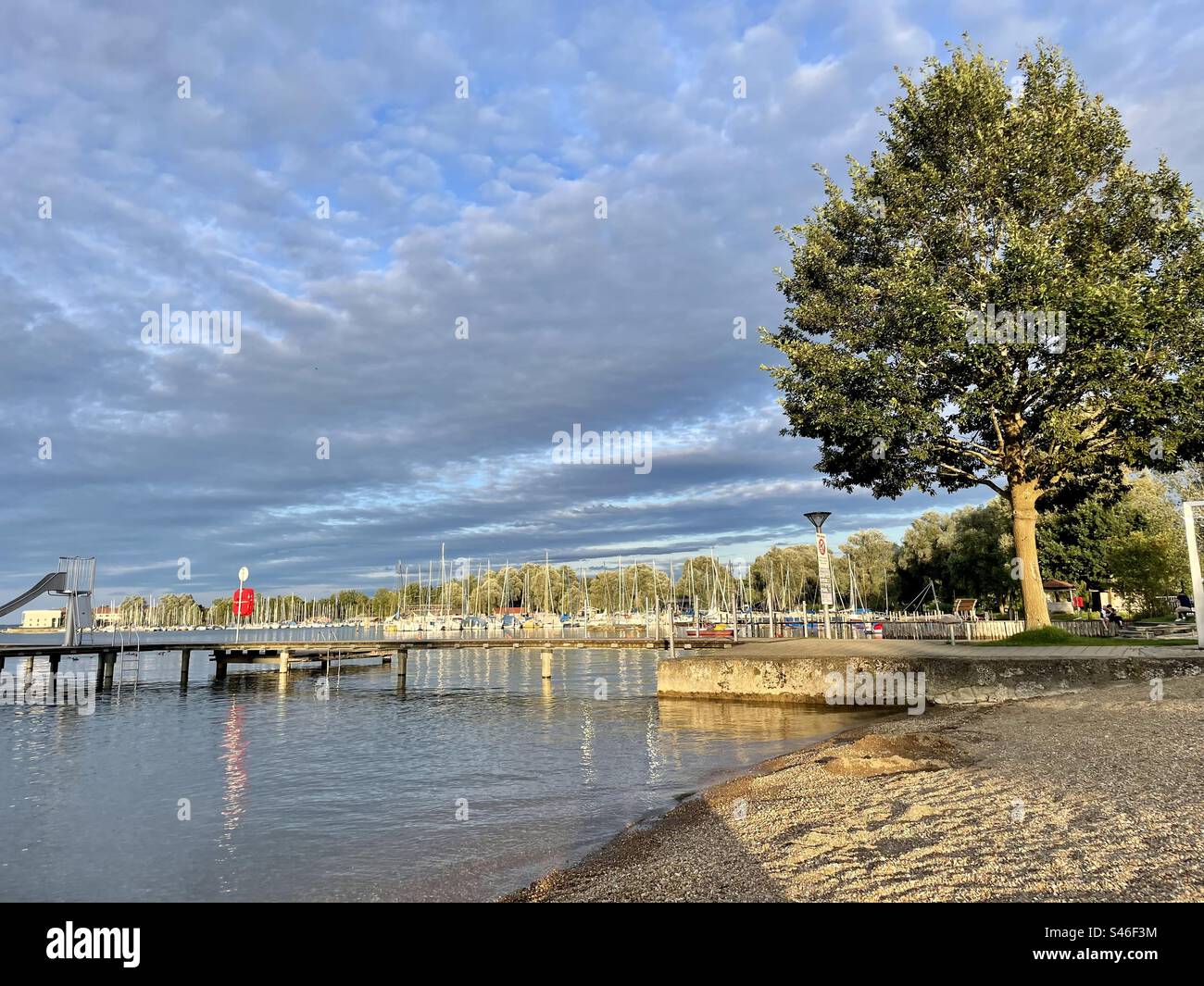 A lovely view of the Chiemsee Park Bernau-Felden beach, located by ...