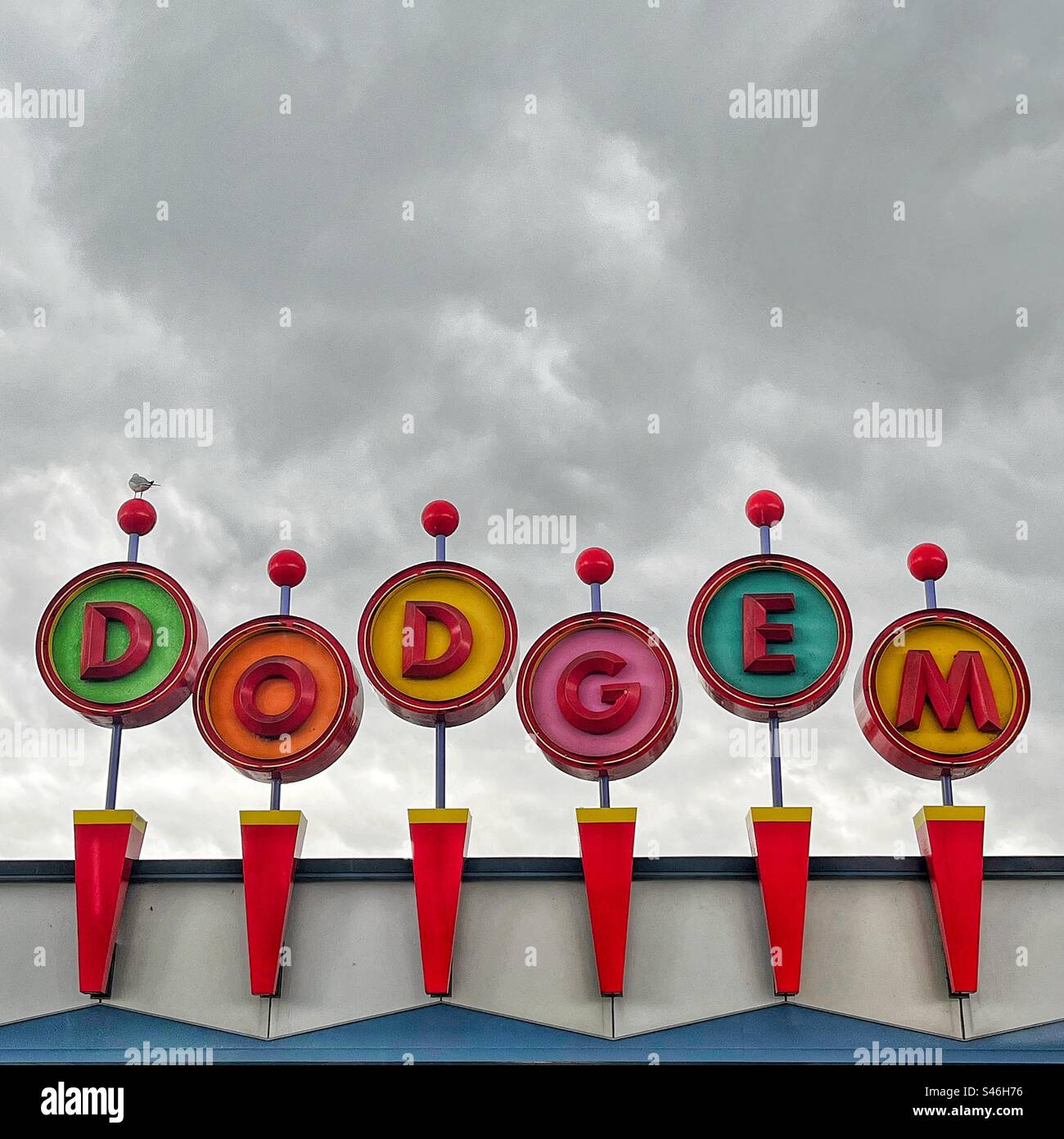 Dodgem signage at cedar point amusement park in OHIO Stock Photo - Alamy