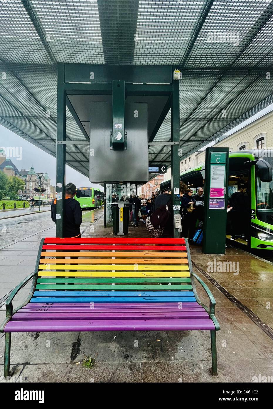 A colorful bus station in Malmö, Sweden Stock Photo - Alamy
