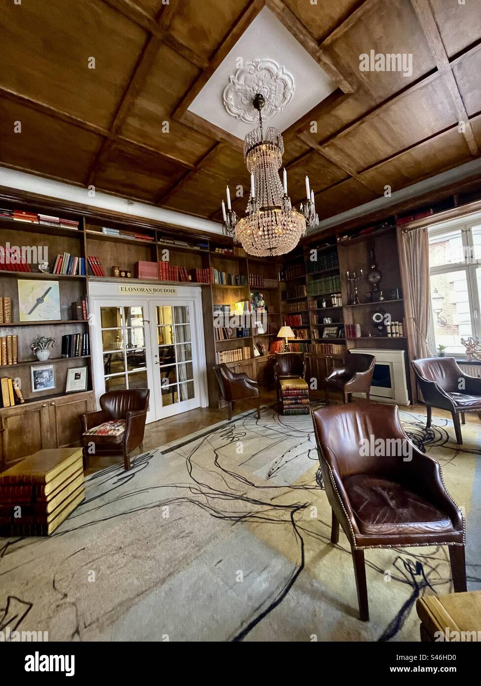 The old Malmö library in the Mayfair hotel Tunneln in Malmö, Sweden ...